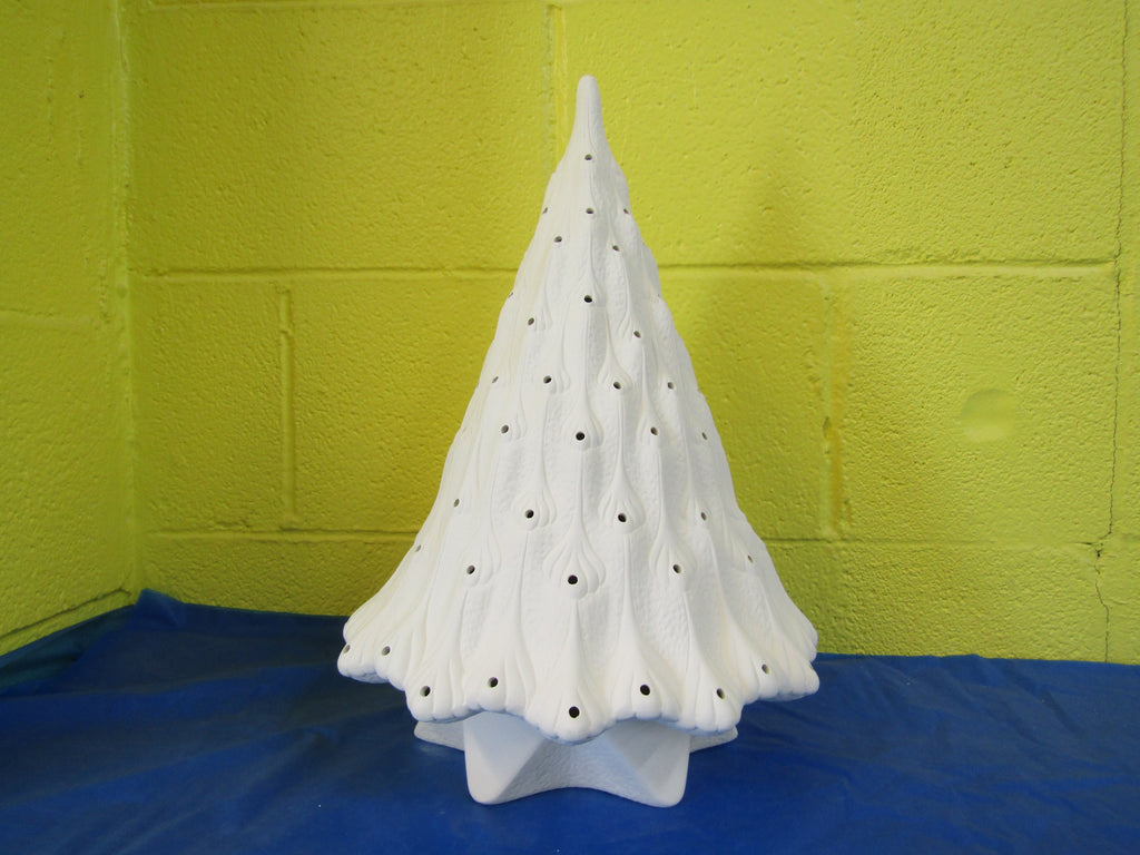 Tree- Christmas, Retro, Base, 2pc – Bisque Busters